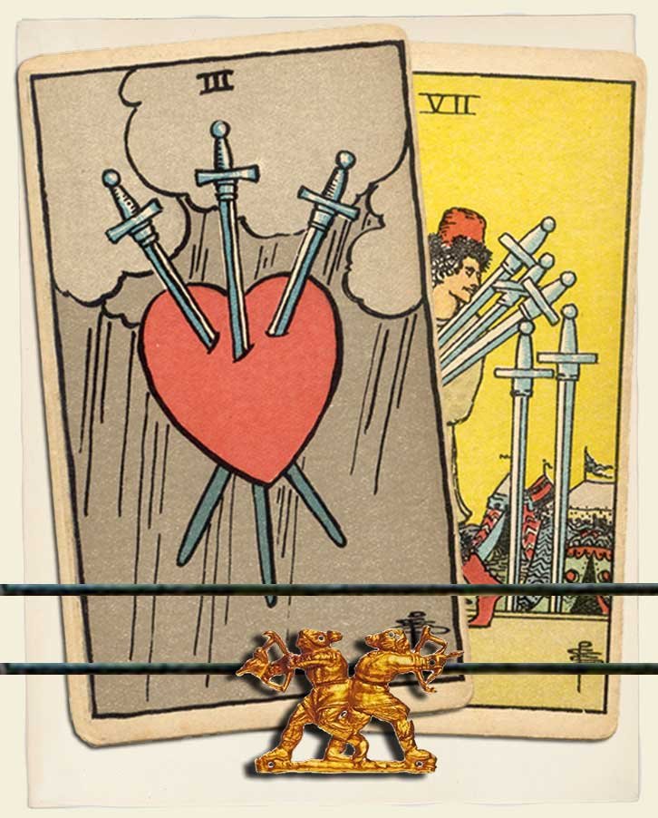 Three of Swords and Seven of Swords Combination Reading (with insights ...