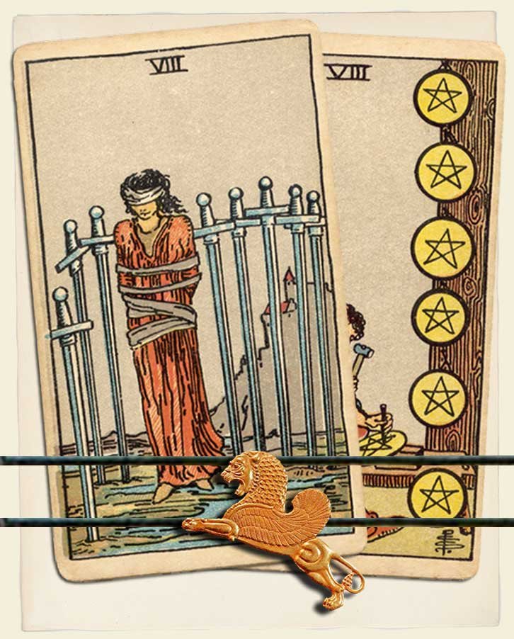 Eight of Swords and Eight of Pentacles Combination Reading (with ...