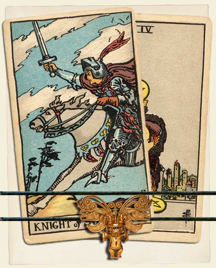 Knight of Swords and Four of Pentacles Combination Reading (with ...